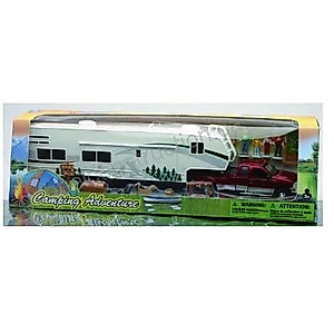 Camping Adventure 1:32 Ford Fifth Wheel Camping Set Truck Trailer Diecast and Accessories
