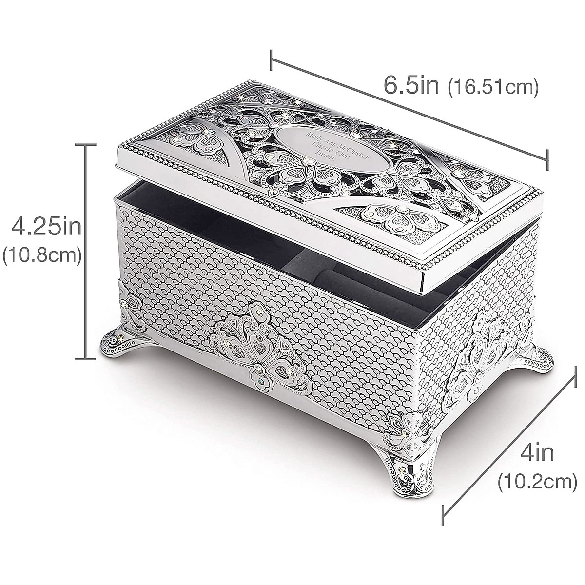 THINGS REMEMBERED Personalized Engraved Anastasia Clover Musical Keepsake Box (Free Customization)