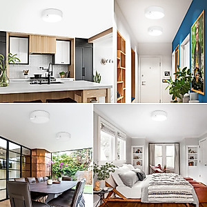 2-Pack Motion Sensor LED Ceiling Lights Battery Operated, 7.48inch 6500K Dimmable Flush Mount Light Fixtures with Remotes, Wireless Ceiling Lamps for Closet Pantry Laundry Garage(Battery Not Included)