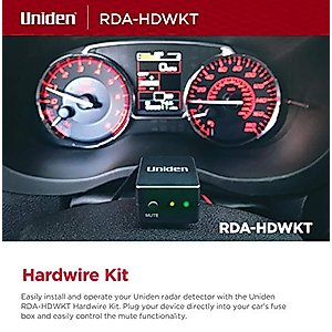 Uniden RDA-HDWKT Radar Detector Smart Hardwire Kit with Mute Button, LED Alert and Power LED, for Uniden R8, R7, R4, R3, R1, DFR9, DFR9BLK, DFR8, DFR7 and DFR6.