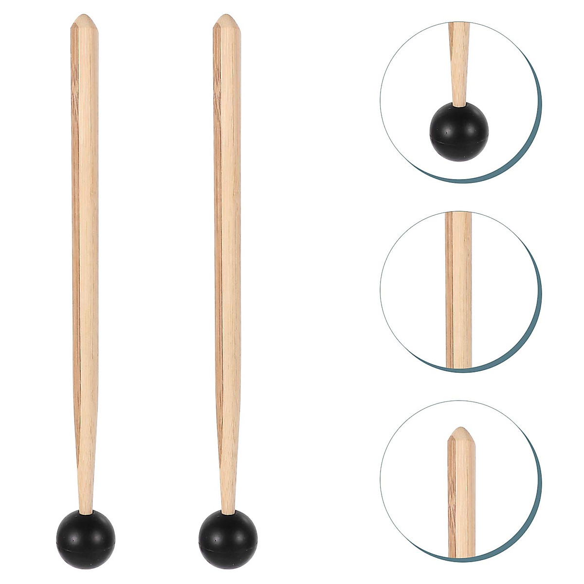 1 Pair Rubber Xylophone Mallet Percussion with Wood Handle Mallets Percussion Sticks Rubber Mallets Sticks with Wood Handle