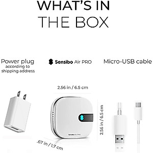 Sensibo Air PRO - Air Conditioner Smart Controller & Air Quality Sensor. Smart Thermostat for Mini Split, Window, Portable AC. Temp & Humidity Sensors. Google, Alexa, Siri & Apple HomeKit Compatible