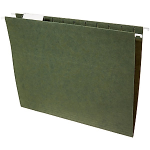 Amazon Basics 8-Sheet Strip-Cut Paper, CD and Credit Card Home Office Shredder & Hanging Organizer File Folders - Letter Size, Green, 25-Pack