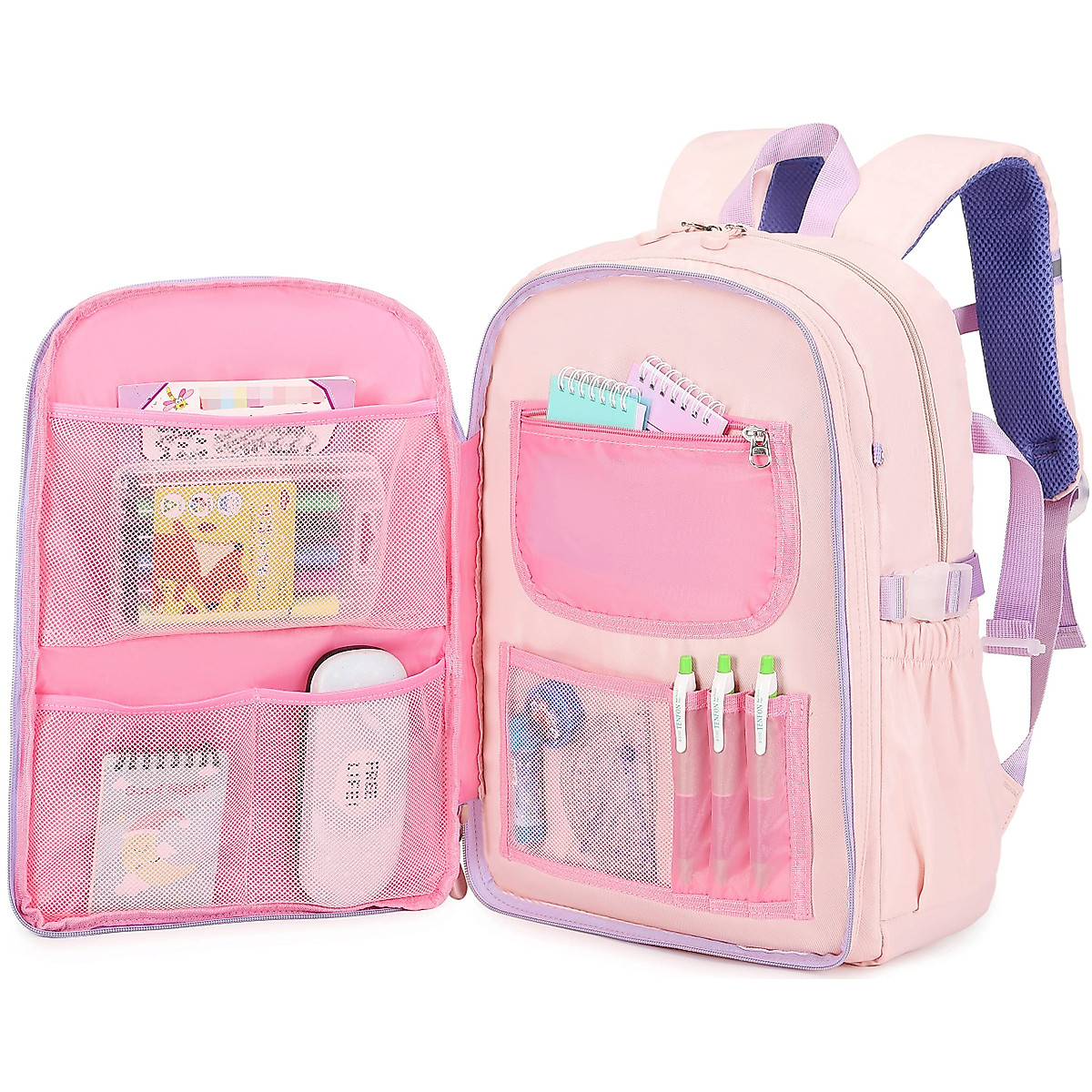 nine-tailed fox Bunny Backpack for Girls,Cute Backpack Little Girl Kindergarten Preschool Elementary School Bookbag Set (Only Backpack Pink)