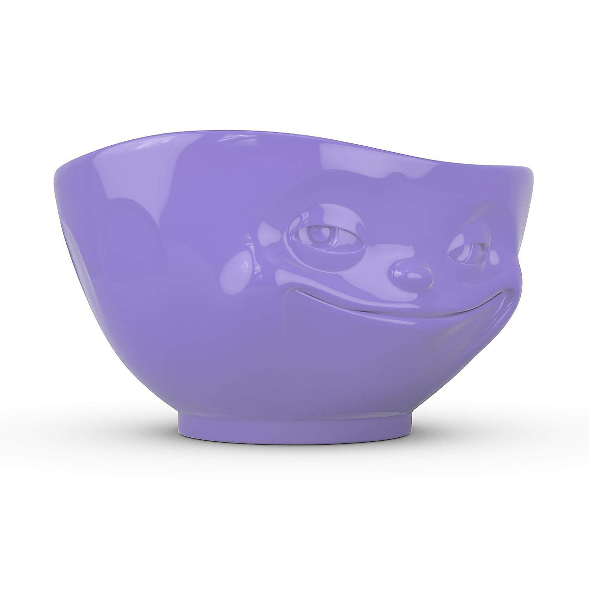 FIFTYEIGHT PRODUCTS TASSEN Porcelain Bowl, Grinning Face Edition, 16 oz. Purple, (Single Bowl) for Serving Cereal, Soup
