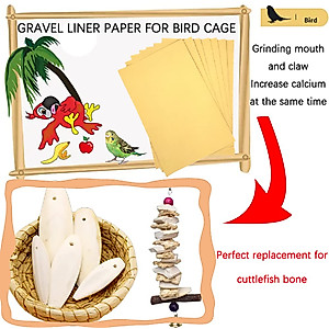 25PCS Gravel Paper for Bird Cage,11" x17" Bird cage Liner Gravel Paper Special for Bird Cage in sea Sand-Great for Hard-Billed Birds Safe& Clean & Easy for Improved Digestion…