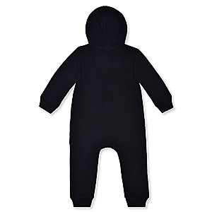 STAR WARS Baby Boys Darth Vader or Grogu Hooded Zip Up Long Sleeve Romper for Newborn and Infant – Black or Yellow