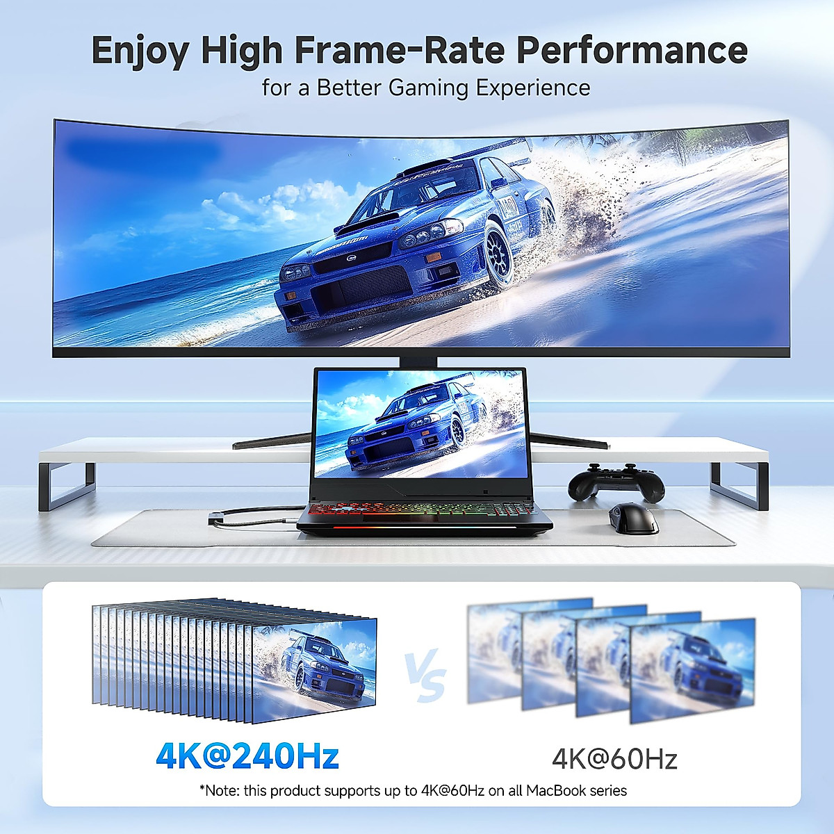 Cable Matters 48Gbps USB C to HDMI 2.1 Adapter, Supports 8K 60Hz / 4K 240Hz HDR, Thunderbolt 4 to HDMI 2.1, HDMI 2.1 to USB C Adapter, Compatible with Thunderbolt 5 - Max Resolution on Mac is 4K@60Hz