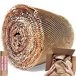 AlexHome Honeycomb Packing Paper,15" W x165' L,Eco Friendly Biodegradable Bubble Cushioning Wrap,Products & Gifts & Moving Honeycomb Wrapping Paper,Recyclable Cushioning Packing Material - 15"x165'
