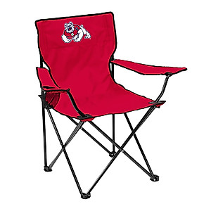 Logo Brands NCAA Fresno State Bulldogs Unisex Adult Quad Chair with Single Cup Holder, Red, One Size