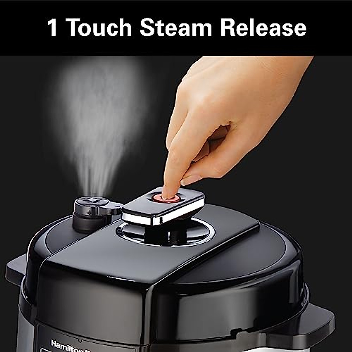 Hamilton Beach 6 Qt Pressure Cooker with Unique Steam Release Button True Slow Cook Technology, Rice, Sauté, Egg and More, 10 Preset Programs (34502), Stainless Steel