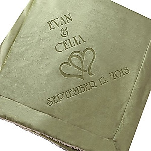 Custom Catch Personalized Unique Wedding Couple Gifts - Anniversary, Engagement Gift Blanket (Hearts)