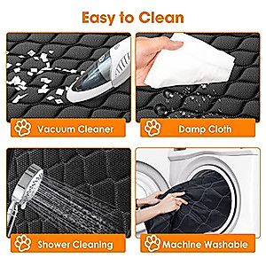 MIXJOY Dog Car Seat Cover, Waterproof Car Seat Cover for Dogs Kids, Bench Back Seat Cover Protector Armrest for Cars with 1 Dog Seat Belt, Washable & Nonslip Pet Car Seat Cover for Cars, Trucks & SUV