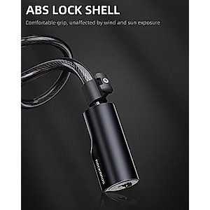 ROCKRBOS Bike Cable Lock with Key, ABS Lock Shell, 2 Keys & 1 Mount Bracket, Cable Lock for Bicycle/Scooter/Gate