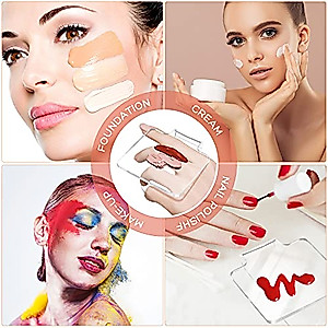 Minkissy 3pcs Makeup Hand Palette Acrylic Nail Art Manicure Palette Makeup Palette Spatula for Home Salon Professional