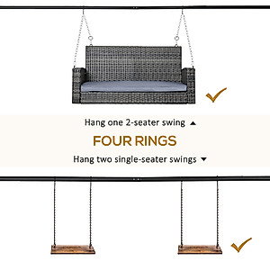 Outsunny Metal Porch Swing Stand, Heavy Duty Swing Frame, Hanging Chair Stand Only, 660 LBS Weight Capacity, for Backyard, Patio, Lawn, Playground, Black