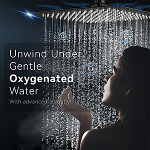 SR SUN RISE 12 Inch Rain Shower Head 304 Stailess Steel Matte Black High Pressure Rainfall Showerhead Water Saving