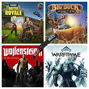 Shooting Game Gun Hand Grip Accessories for Nintendo Switch Hunting Game, Doom Eternal, Splatoon 2, Apex, Fortnite, Sniper Elite 3 Ultimate Edition, Resident Evil, Overwatch, Warframe