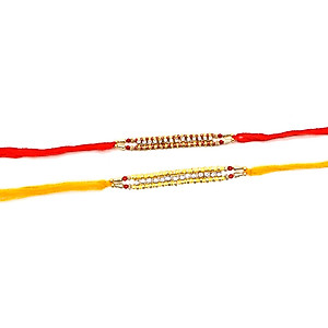 WhopperIndia Set of 2 14 Stone Rakhi | Rakhi Bracelet | Raksha bandhan Rakhi | Rakhi for Brother | Rakhi for Sister | Rakhi for Bhaiya | Rakhi for Bhabhi | rakhi for boys | Indian Rakhee | Rakhdi