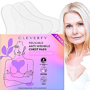CLEVERFY Silicone Chest Wrinkle Pads Sleeping Reusable (3 Pack T-shape) - Decollete Anti Wrinkle Chest Pads - Silicone Patches for Wrinkles - Anti Wrinkle Patches for Chest Wrinkle Prevention