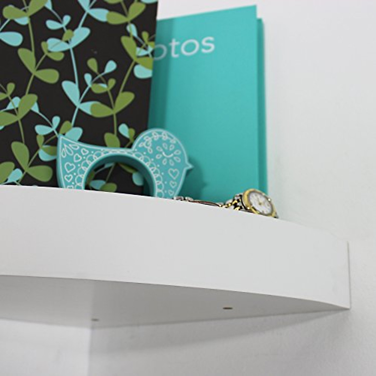 InPlace Shelving 0191806 11.8-Inch Wide Floating Corner Wall Shelf, White