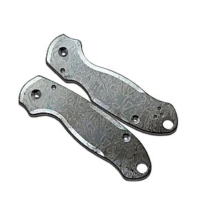 Alien Oil Slick Engraved Black Zirconium Scales for Spyderco para 3