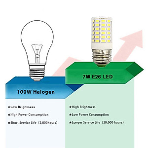 Haidecnc Refrigerator Light Bulb 7W LED E26 Equivalent 100W A15 Fridge Freezer Appliance Home Lighting E26 Edison Halogen, Cool White 6500K 100V-265V Super Bright Corn Lamp, Pack of 2 2T5766C-WE26