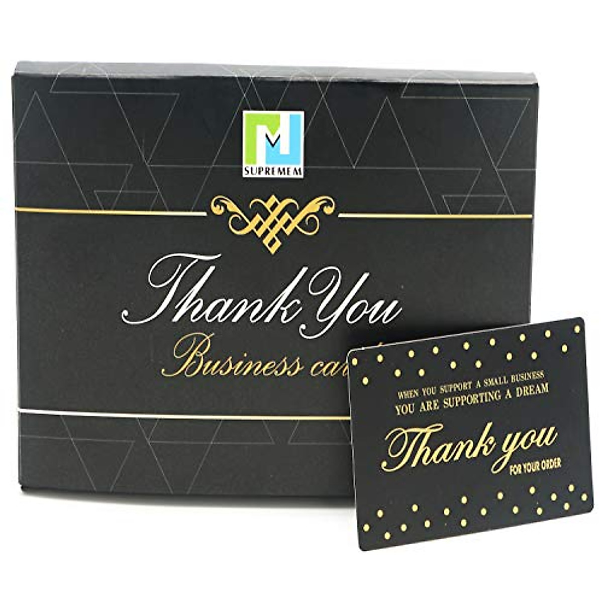 Thank You Cards Small Business - Pack of 100 ( Business Card Sized ) - Thank You for Your order Cards with Elegant Design and Meaningful Sayings for Purchase Inserts to Support Small Business - Best for Retail or Online Stores Package Inserts