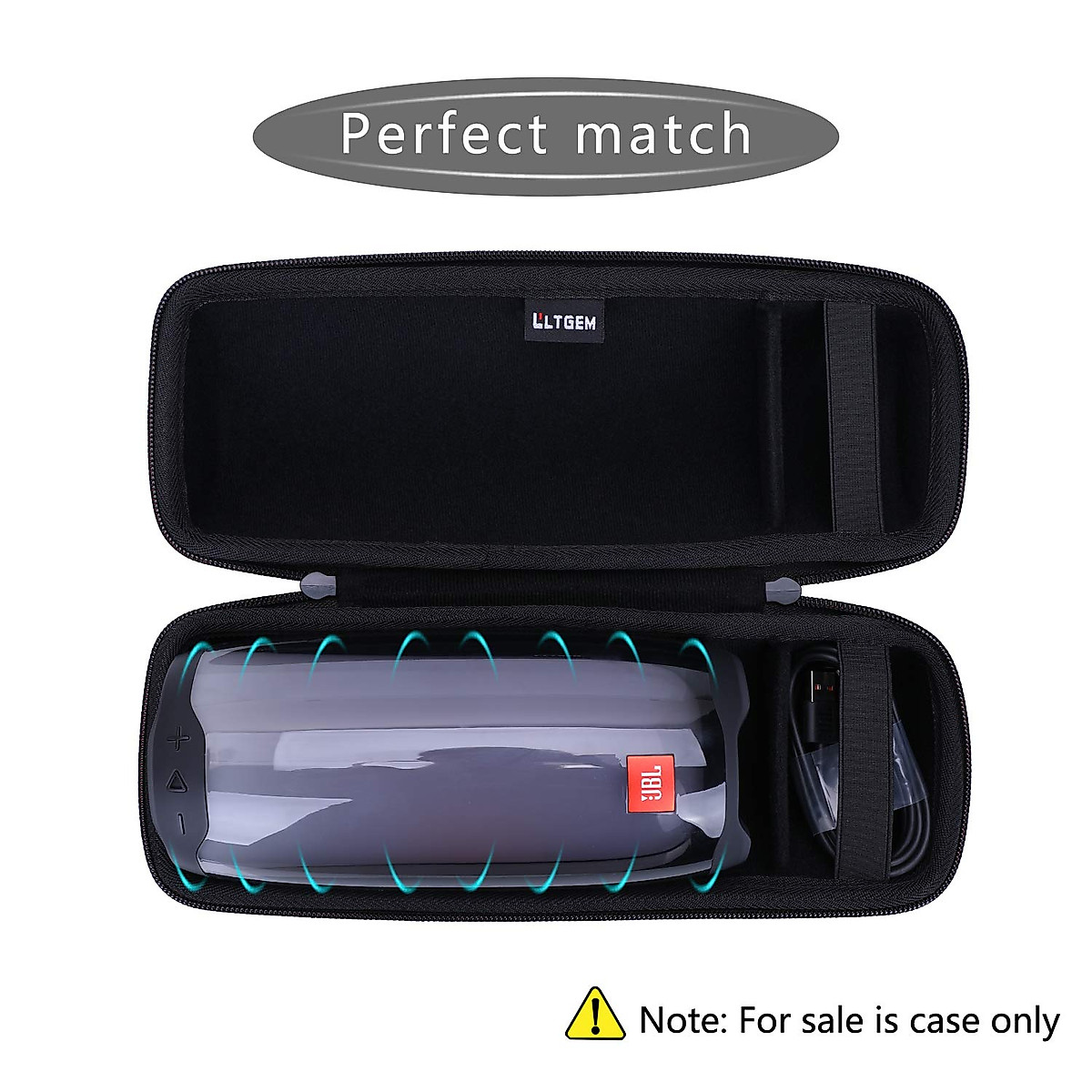 LTGEM Case Compatible with JBL Pulse 4/3 Waterproof Portable Speaker, Black