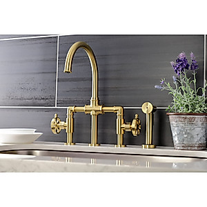 Kingston Brass KS2334RX Belknap Bridge Kitchen Faucet, Black Stainless