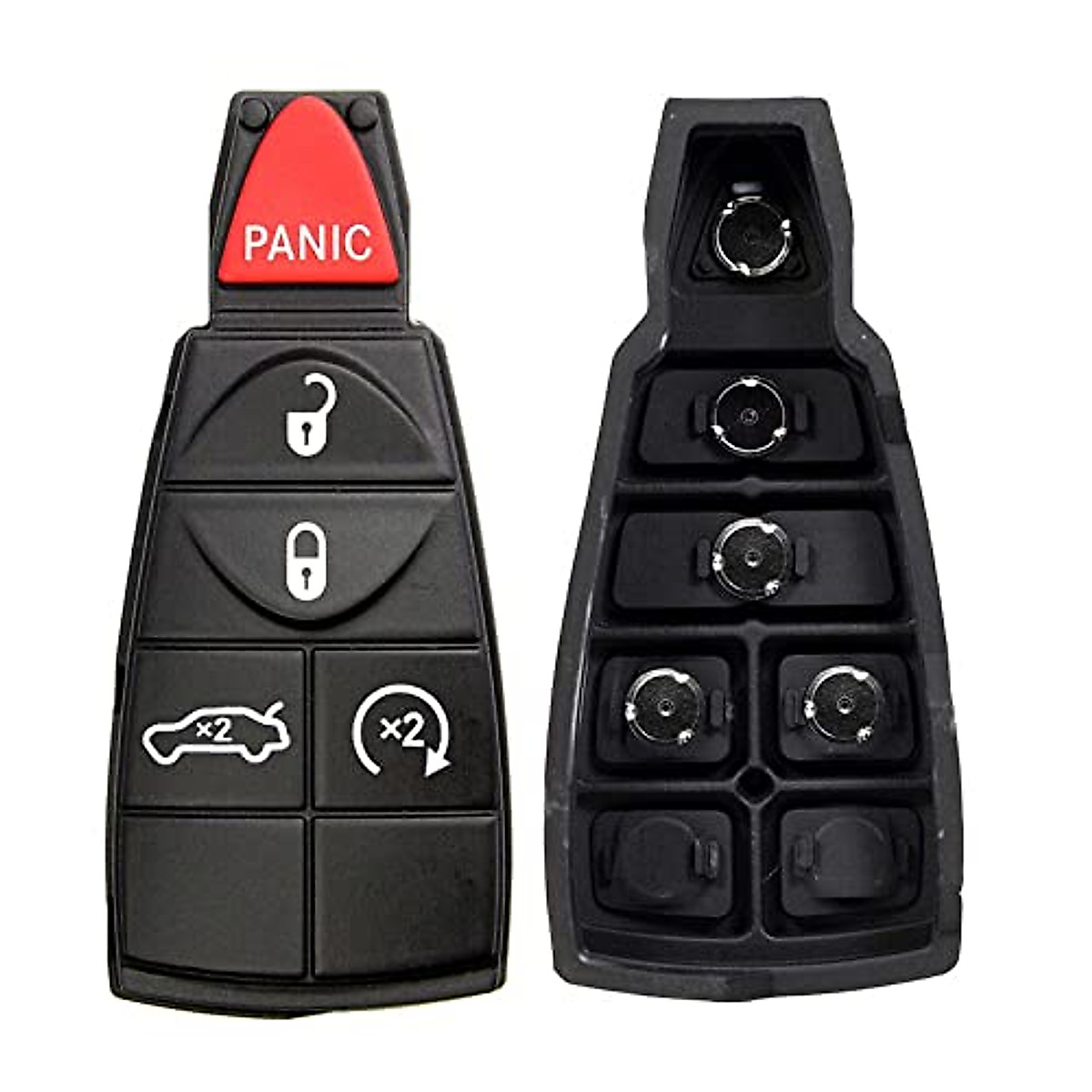 Lot of 2x New Replacement Key fob Rubber Button Compatible with & Fit For Chrysler Dodge Jeep