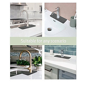 One Billiono Splash Guard for Sink Faucet- Super Absorbent Fast Drying Mat Gadgets-Splash Behind Faucet Drip Catcher Kitchen, Bathroom,Sink Mat, Dish Sponge Holder, Blue, 5.5*14.9IN