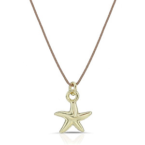 Lucky Feather Ocean Life Necklaces – Sterling Silver, 14k Gold Dipped VSCO Necklace - Thoughtful Gift for Women and Teenagers