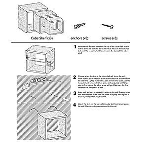 WALLNITURE Modern Home Decor Square Cube Floating Wall Shelf Black Set of 3