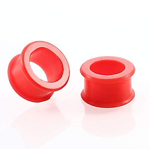 CABBE KALLO 12Pairs Silicone Tunnels Ear Gauges Kit 6G-22mm Double Flared Saddle Expander for Women Men Body Piercing Jewelry Gauge, 0g(8mm)