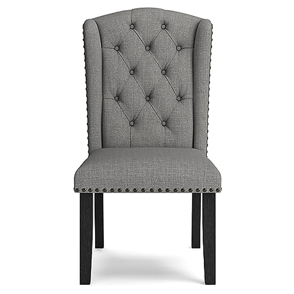 Signature Design by Ashley Jeanette Modern Tufted Dining Upholstered Side Chair, Set of 2, Gray
