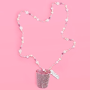 xo, Fetti Shot Glass Bride Beaded Necklace - 2 oz | Bachelorette Party Decorations, Rhinestone Bride Party Favors, Cute Bridesmaid Gift