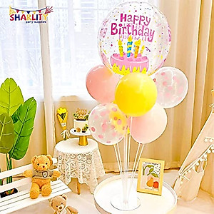 Sharlity 4 Sets Balloon Stand Kit Table Balloon Stand Holder for Graduation Birthday Baby Shower Wedding Anniversary Party Decorations
