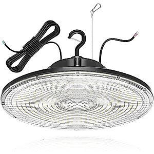 UFO LED High Bay Light, 200W 30000LM UL/DLC Listed AC100-277V,5000K Daylight 1-10V Dimmable,6' Cable High Bay LED Commercial Warehouse Lighting For Workshop Garage Factory Barn Church Lighting Fixture