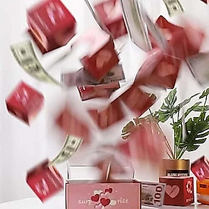 Glaric Surprise Box Gift Box,Bounce Surprise Gift Box,Surprise Gift Box Explosion for Money Creativity Folding Bouncing Red Envelope Gift Box for Birthday（10 bouncing boxes PINK