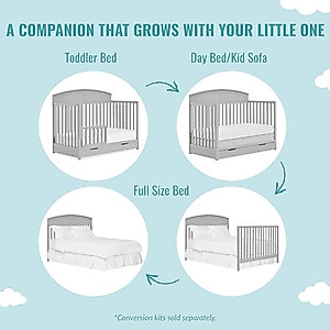 Dream On Me Storybrooke 5 in 1 Convertible Crib with Under Drawer