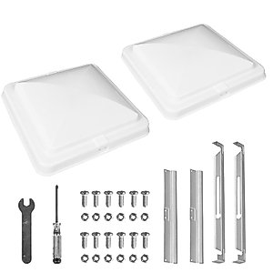 Jack Boss 2 Pack Set Roof Vent Cover, 14 Inch Replacement Vent Lid for Inside RV Trailer Camper Motorhome, White