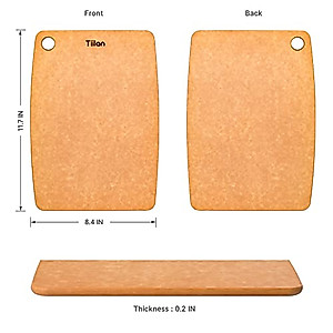 Tiilan Wood Fiber Cutting Board - Dishwasher Safe, Natural Color, 11.7 x 8.4 Inch