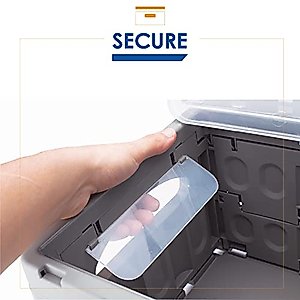 Collapsible and Foldable Plastic Storage Bins Containers. Stackable Organizer Storage Box and Utility Crates for your Home and Vehicle (S, w/ Lid)