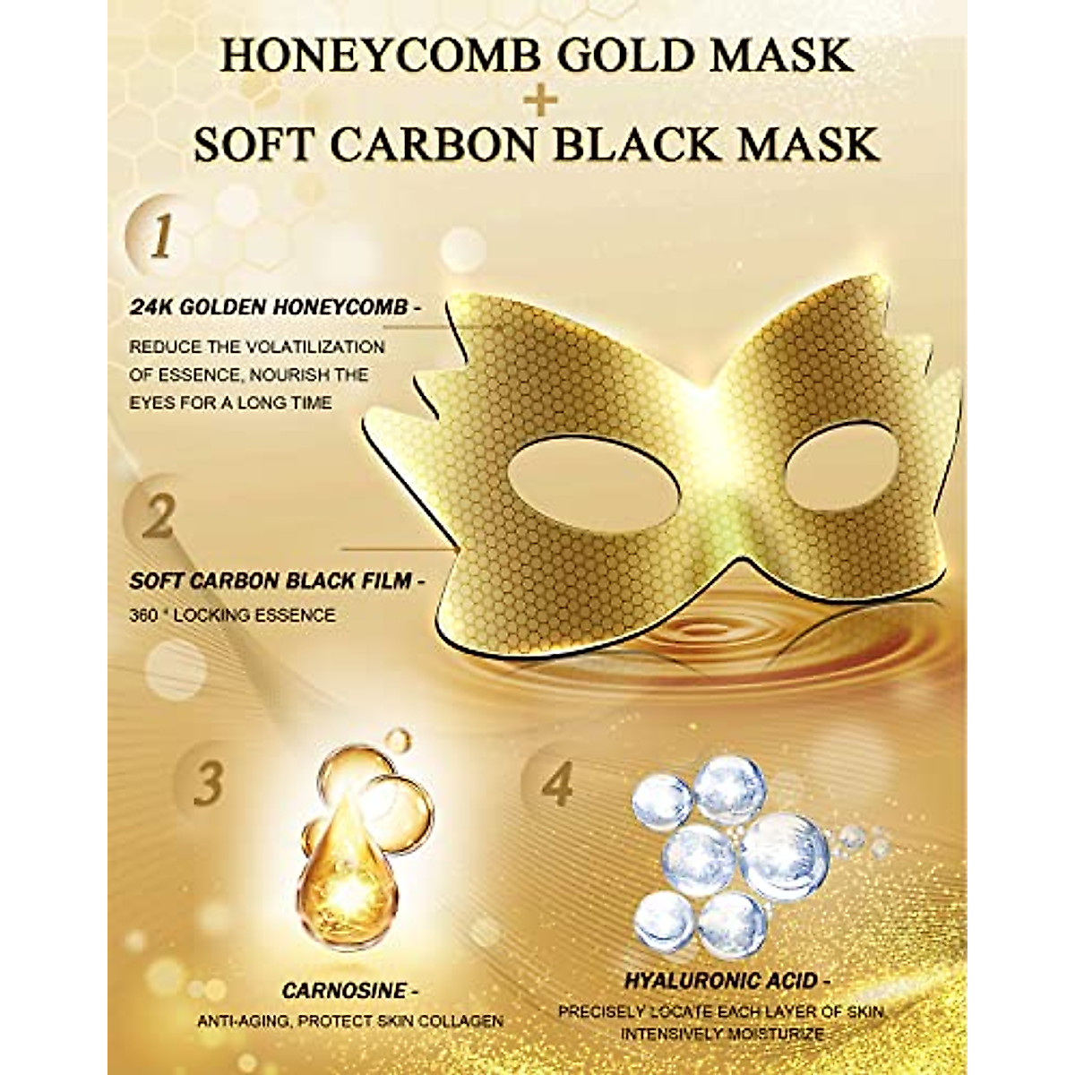 BeMyLady 24K Under Eye Masks, 8 PCS Eye Lines & Moisturizing Eye Patches for Eye Care, Nourishing, Improving Eye Bags, Dark Eye Circles, Reduce Wrinkles and Fine Lines Under Eye