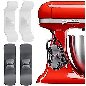 Rumexeng 4PCS Cord Organizer for Kitchen Appliances, Cord Wrapper Holder for Appliances, Appliance Cord Organizer Stick on Mixer, Coffee Maker, Blender, Air Fryer and Pressure Cooker (White, Grey)