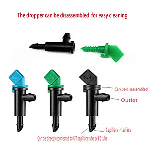 HOINCO 60 Pieces Drip Emitter, 3 Sizes Garden Flag Irrigation Dripper Emitter, Trees and Shrubs, Per Hour1 GPH, 2 GPH, 4 GPH