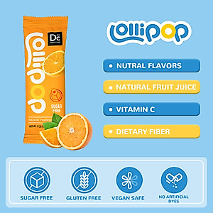 DC24 DAILY CARE Sugar Free Lollipops with Vitamin C, Healthy Suckers with Xylitol, Assorted Fruit Flavored Hard Candy for Kids, Non-GMO, Gluten Free, 64 Count