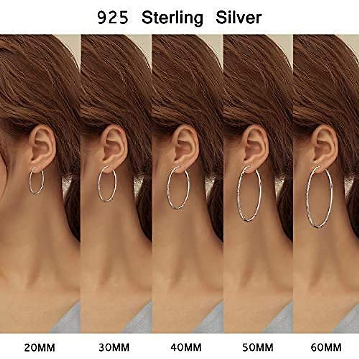 POPLYKE 925 Sterling Silver Circle Endless Hoop Earrings for Women (40MM Hoop Earrings)