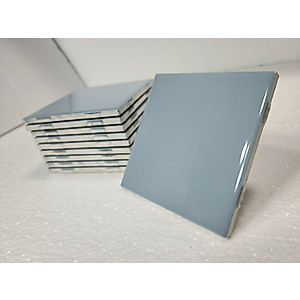 Blue Waterfall 4 in Ceramic Tile 4.25 inch Shower Bathroom Kitchen Backsplash Daltile Color 0169 4x4 Subway Square 10 Piece Box